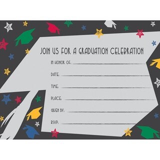 Club Pack of 75 Multi-Colored Chalk It Up Graduation Invitation 8 ...