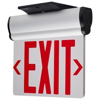 Red (Clear) Edge Lit LED Exit Sign 90min Ni-Cad backup 120/277V Single ...