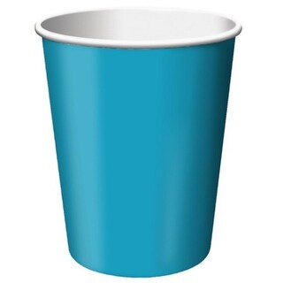 Club Pack of 240 Tropical Turquoise Blue Disposable Paper Drinking ...