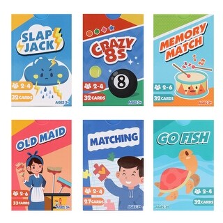 GSE 6-in-1 Classic Kids Card Games: Go Fish, Old Maid, Crazy 8's ...
