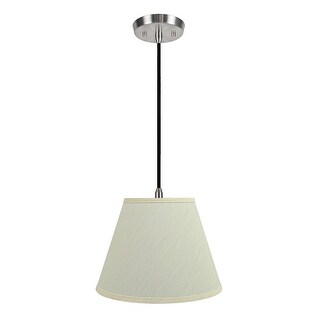 Aspen Creative 1-Light Fabric Lamp Shade Hanging Pendant, Eggshell - SATIN NICKEL - SATIN NICKEL ...
