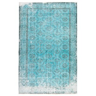 ECARPETGALLERY Hand-knotted Color Transition Aqua Wool Rug - 6'0 x 9'5 ...