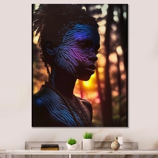 Designart "Funky Retro Brazilan Beauty In The Rainforest" African ...
