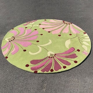 HERAT ORIENTAL Handmade Sunflower Wool Rug - 6' x 6' - Bed Bath ...