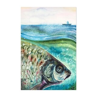 Big Fish Painting Animals Watercolor Art Print/Poster - Bed Bath ...