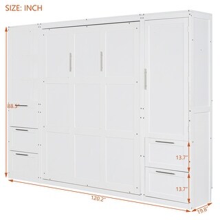 Queen Murphy Bed with Built-In Closet, Drawers, and Shelving Units ...