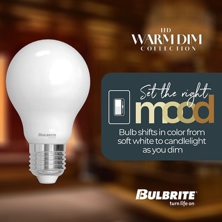Bulbrite 9 Watt LED A19 Light Bulbs, Warm Dimming 3000K (Soft White ...