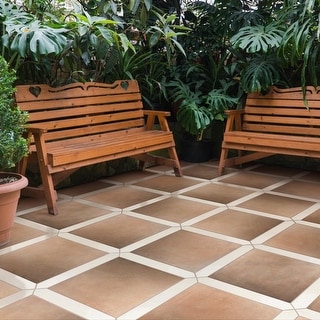 Merola Tile Argile Treillis Ferrara with Bianco Arrow 20-1/2" x 20-1/2 ...