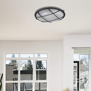 Charlie LED Flush Mount Ceiling light 9.5"W x 5"H - Black - Bed Bath ...