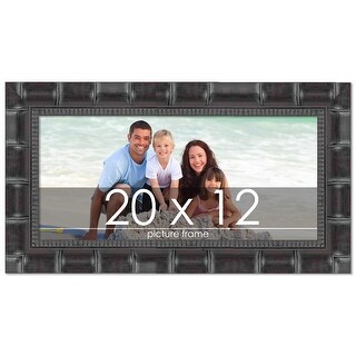 20x12 Bamboo Black Complete Wood Picture Frame with UV Acrylic, Foam ...