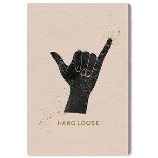 Oliver Gal 'Hang Loose Hand' Black Wall Art Canvas Print - Bed Bath ...