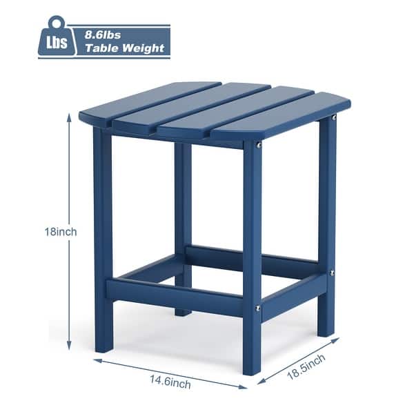 Adirondack Outdoor Side Table, HDPE Plastic End Tables for Patio ...