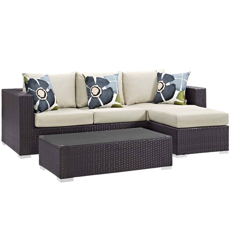 Convene 3 Piece Outdoor Patio Sofa Set - Overstock - 31674783