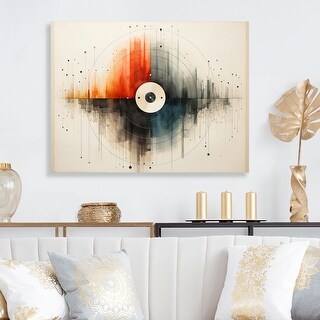 Designart "Vinyl Record Serenade" Vinyl Records Metal Large Print - Bed ...