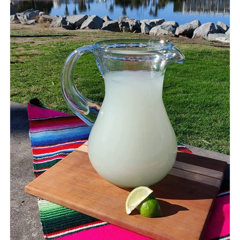 Mexican Hand Blown Glass Pitcher – Natural Clear Design (84 oz ...