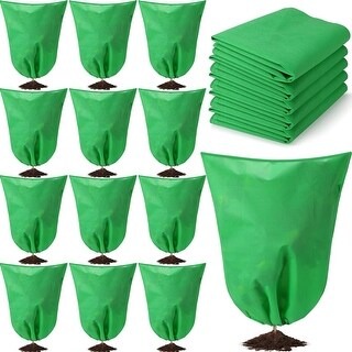 12-Pack Reusable Winter Plant Covers with Drawstring, 23.62"x31.5 ...