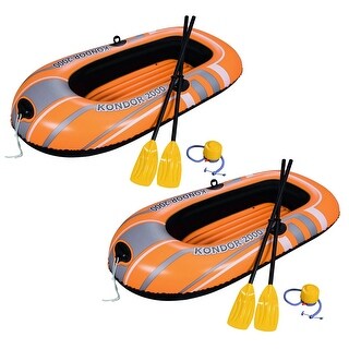 Bestway 77x45 Inches HydroForce Inflatable Raft Set with Oars and Pump ...
