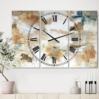 Porch & Den [Clock] Gilded Daydreams' Oversized 3-panel Wall Clock - 36 ...