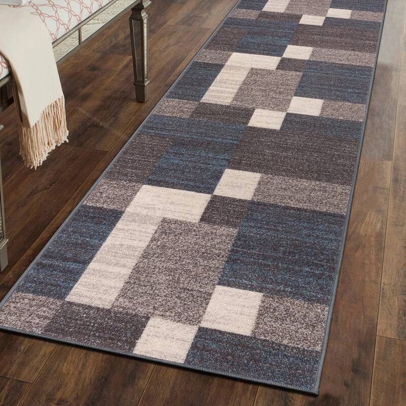 World Rug Gallery Modern Boxes Design Non-slip (Non-skid) Area Rug ...