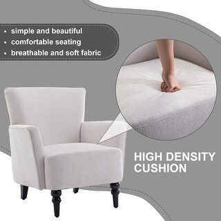 Single Sofa ArmChair Accent Chair with Ergonomic Cushion and Solid Wood ...