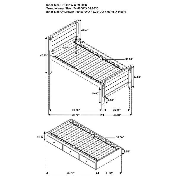 Granger Rustic Honey Wood Twin Storage Captains Bed - Bed Bath & Beyond ...