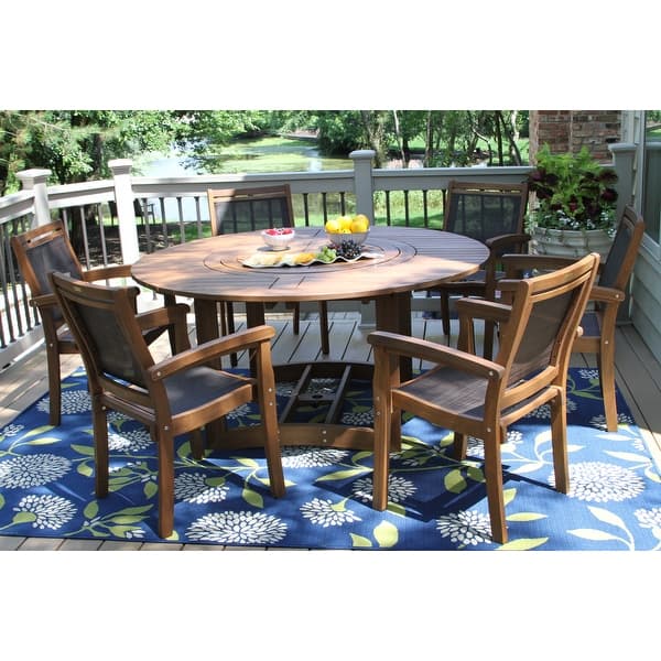 Eilaf 7 pc. Lazy Susan Set with Stacking Chairs - Bed Bath & Beyond ...