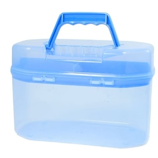 Unique Bargains Plastic Handle Flip Lock Household Storage Box - Clear ...