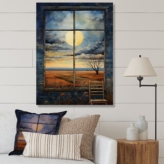 Designart "Meadow Horizon Farmhouse Windows I" Farm Windows Wall Décor ...