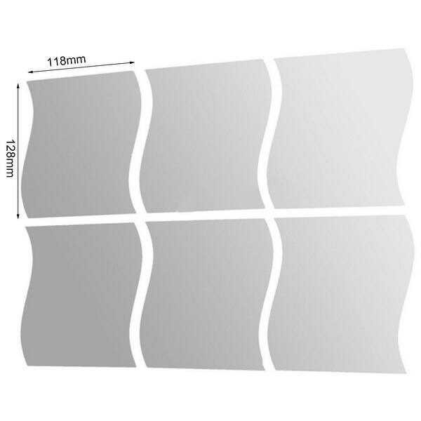 6Pcs Wall Sticker Removable 3D Decoration Mirror Effect Diy Mirror Wall ...