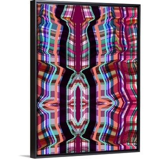 "Pink Folded Plaid" Black Float Frame Canvas Art - Bed Bath & Beyond ...