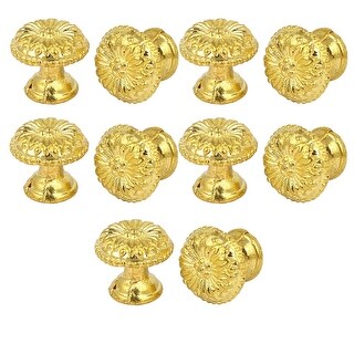 Furniture Cabinet Drawer Single Hole Round Pull Knob Gold Tone 10PCS ...
