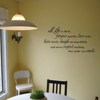 Life Is Short Forgive Quickly Vinyl Wall Decal Quotes 12" x 23" - Bed ...