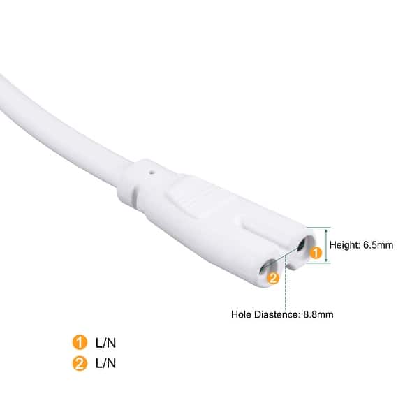 T5 T8 LED Tube Power Extension Cable with Switch 2 Pin 3 Meter Length ...