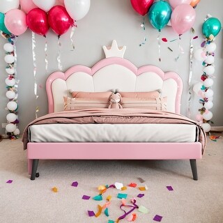 Full Size Princess Bed With Crown Headboard and 2 Drawers - Bed Bath ...