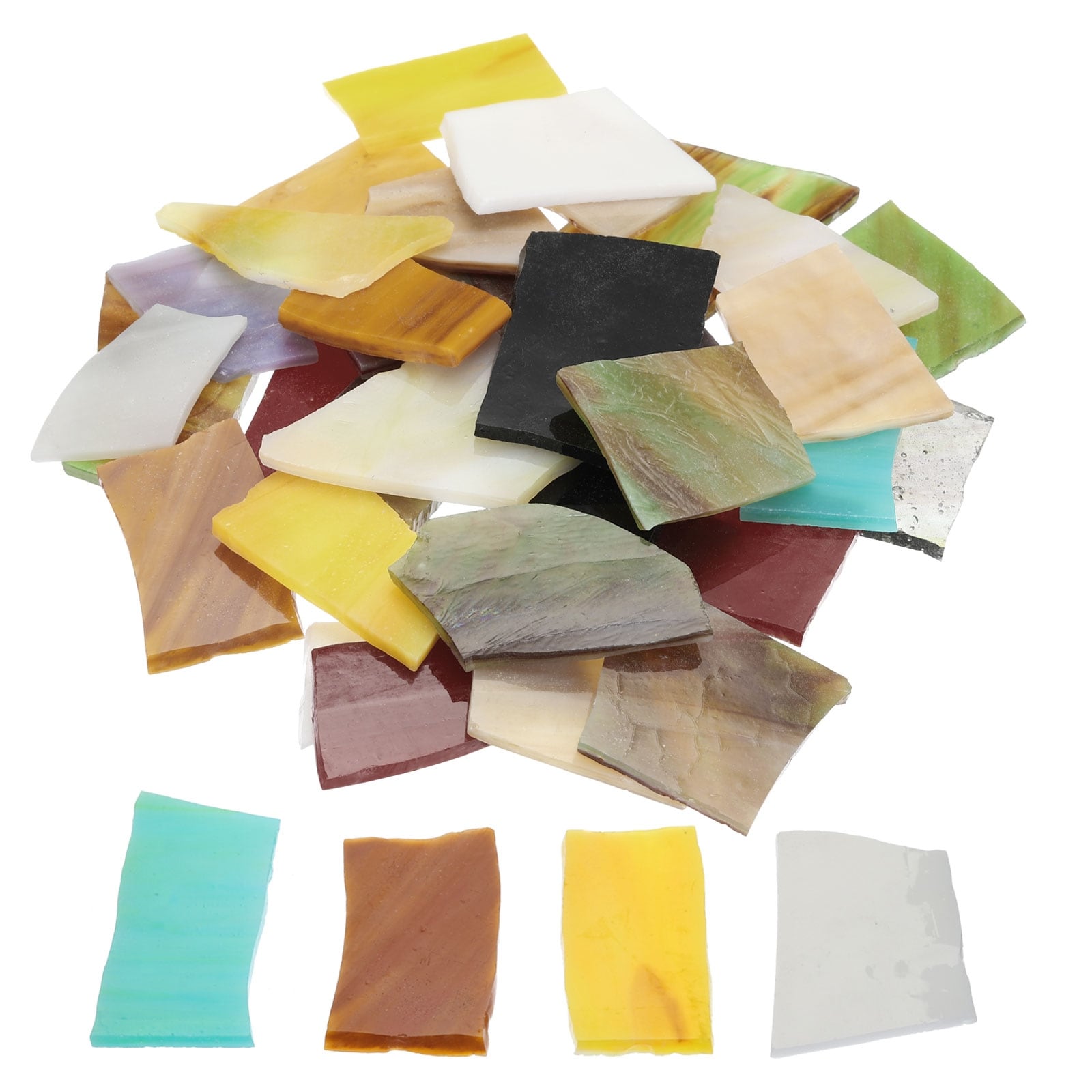 400g Mosaic Tiles Irregular Glass Mosaic Tiles Stained Glass White ...