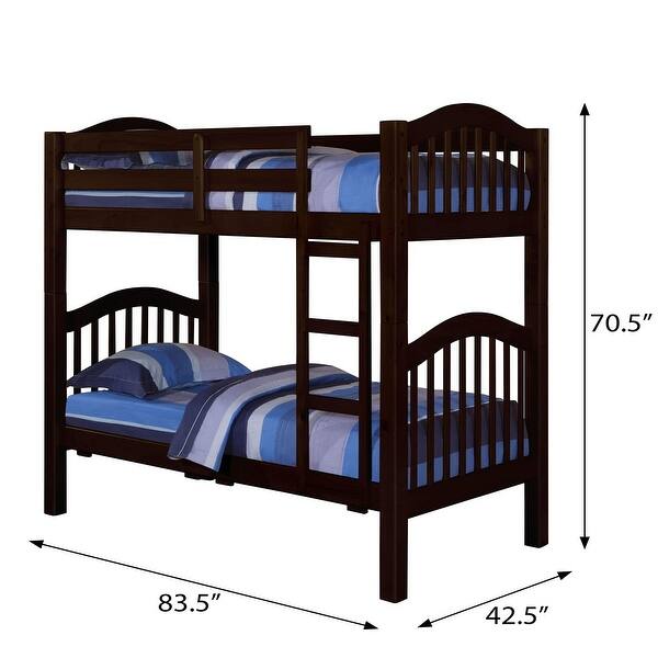Luna Twin/Twin Bunk Bed with Right Facing Front Ladder - Bed Bath ...