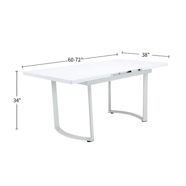 Rectangular Dining Table in High Gloss White Finish - Bed Bath & Beyond - 36224711