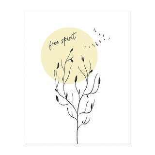 Free spirit Typography Birds Lifestyle Modern Nature Art Print/Poster ...