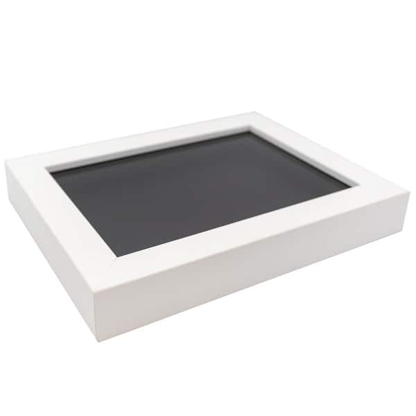 White 20x30 Wood Shadow Box with Black Acid-Free Backing - With 11/16 ...