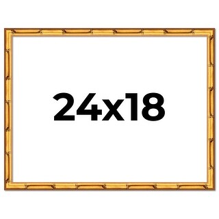 24x18 Frame Gold Bamboo Solid Wood Picture Frame | 1 Inch Moulding ...