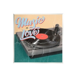 Stupell Vintage Music Is Love Turntable Wall Plaque Art by Kim Allen ...