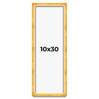 10x30 Shadow Box Frame Gold | 1.625 Inches Deep Real Wood Traditional ...