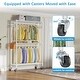 Heavy Duty 3 Tiers Adjustable Rolling Garment Rack with Double Rods ...