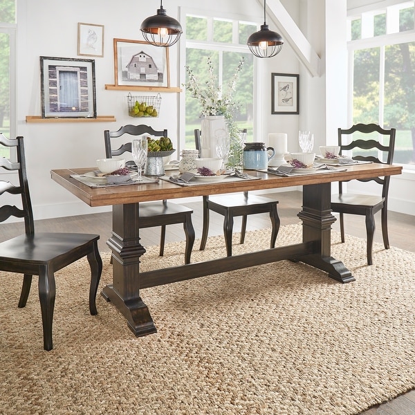 Eleanor Two tone Solid Wood Top Dining Table by iNSPIRE Q Classic On Sale Bed Bath Beyond 13535779