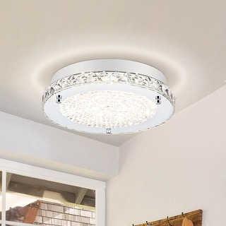 LED Crystal Flush Mount Ceiling Light Dimmable Crystal Light Fixture ...