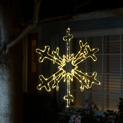 Alpine Corporation Hanging Snowflake Christmas Décor with LED Lights ...