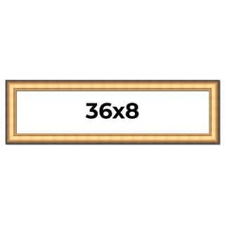 36x8 Frame Gold Plein Aire Solid Wood Picture Frame Width 2 Inches ...