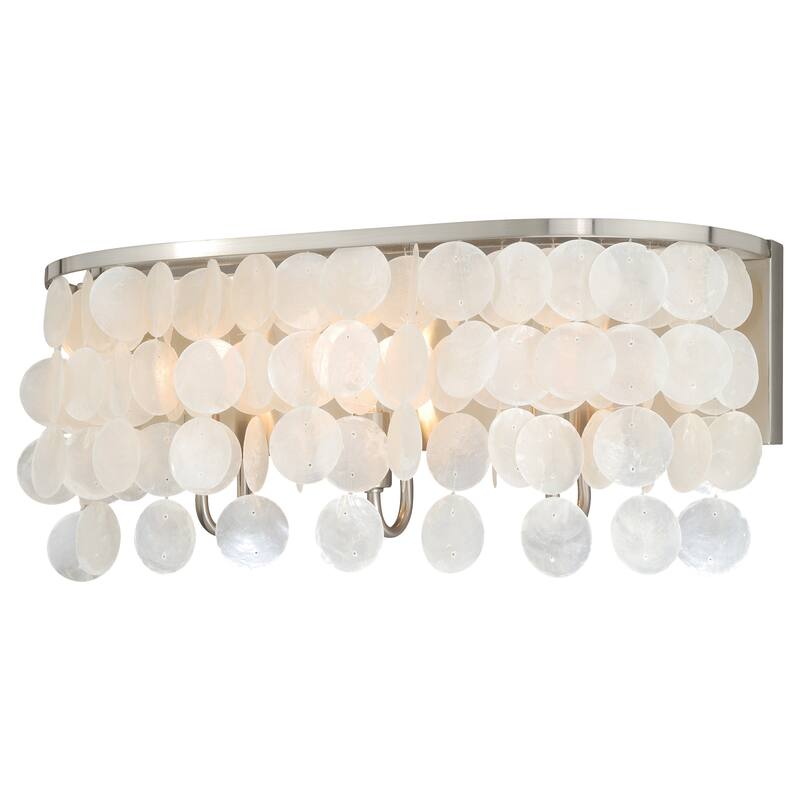 Elsa 3-Light 20.75 in. W Satin Nickel Glam Bathroom Vanity Lighting ...