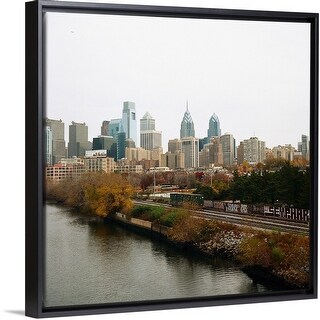 "Philadelphia Skyline." Black Float Frame Canvas Art - Bed Bath ...