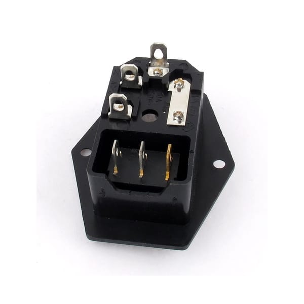 AC 250V 10A IEC320 C14 Green Light DPST Rocker Switch Fuse Holder Power ...